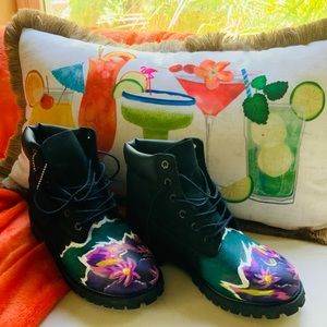 Timberland | Shoes | Timberland Suede Custom Painted Ankle Boots | Poshmark